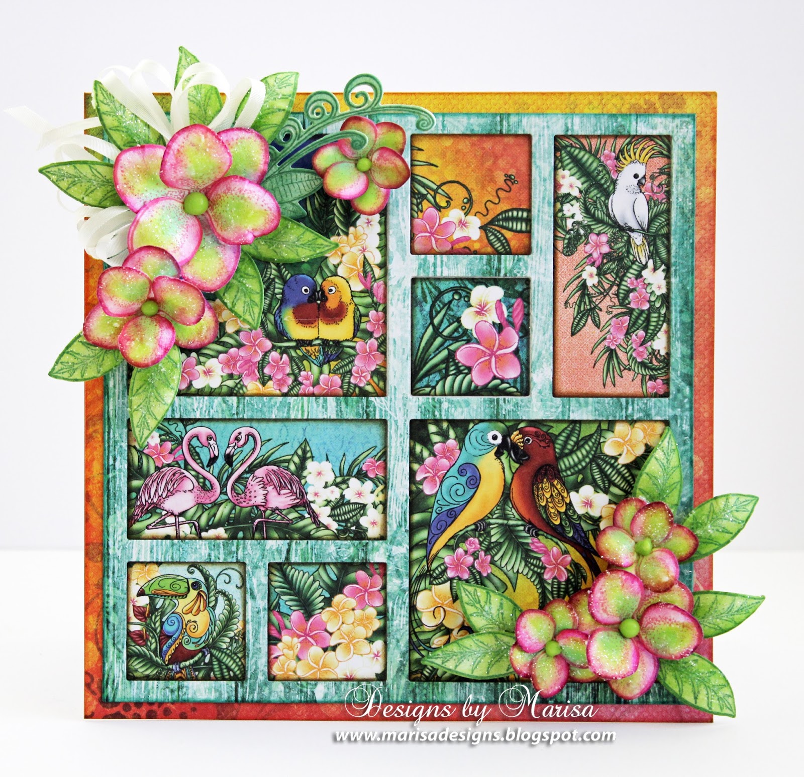 Designs by Marisa: Heartfelt Creations - Tropical Paradise Frame Card