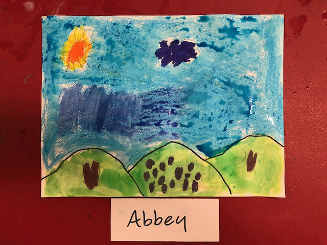 Kindergarten Art Corner at MMS: Mixed Media Landscapes