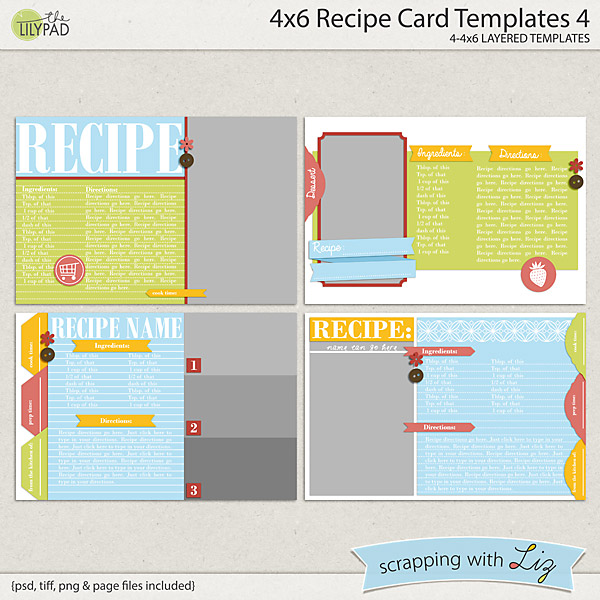 Time to Grill! Recipe Templates and Pages / Scrapping with Liz
