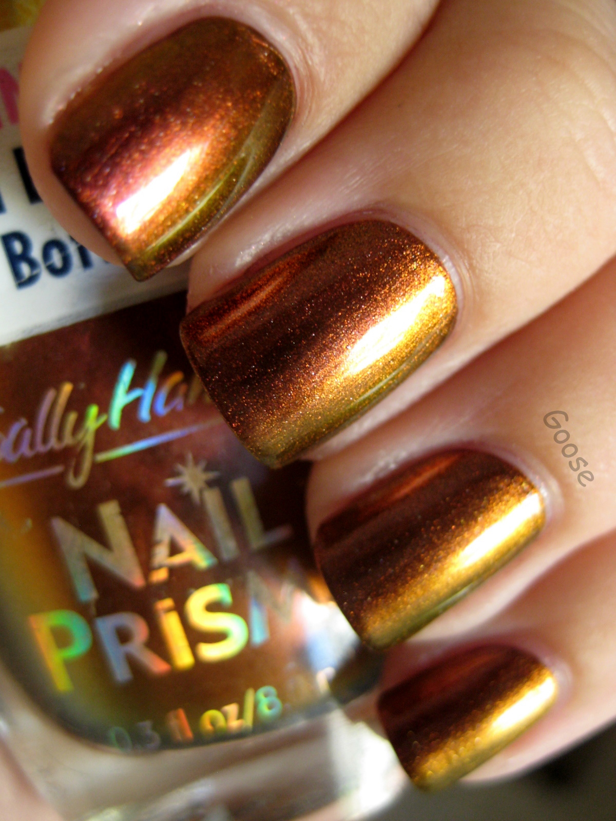 Goose's Glitter: Sally Hansen Nail Prisms Amber Ruby Swatch