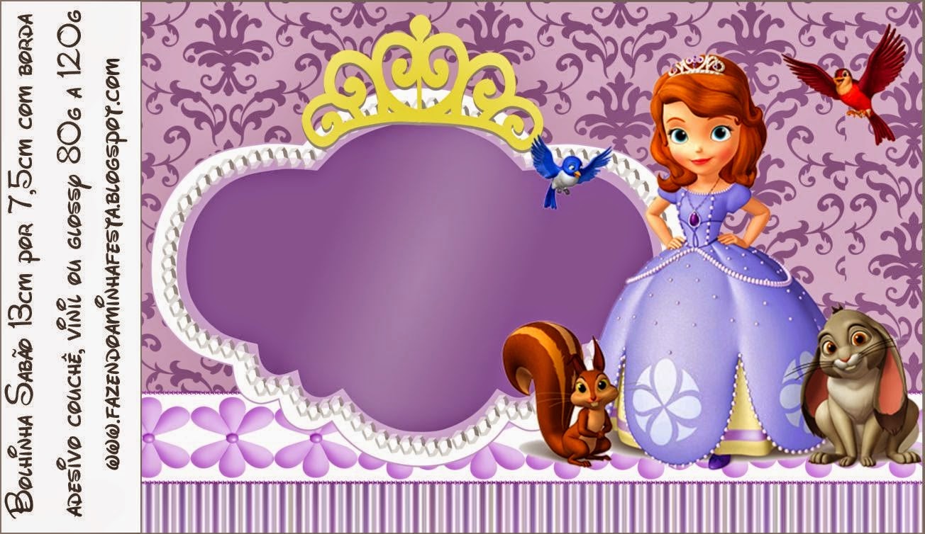 Sweet Sofia The First Free Printable Invitations And Candy Bar Labels 9257