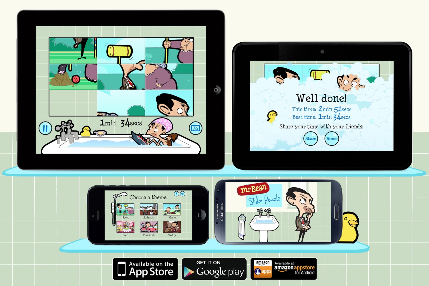 Madhouse Family Reviews: Mr Bean Slider Puzzle App review