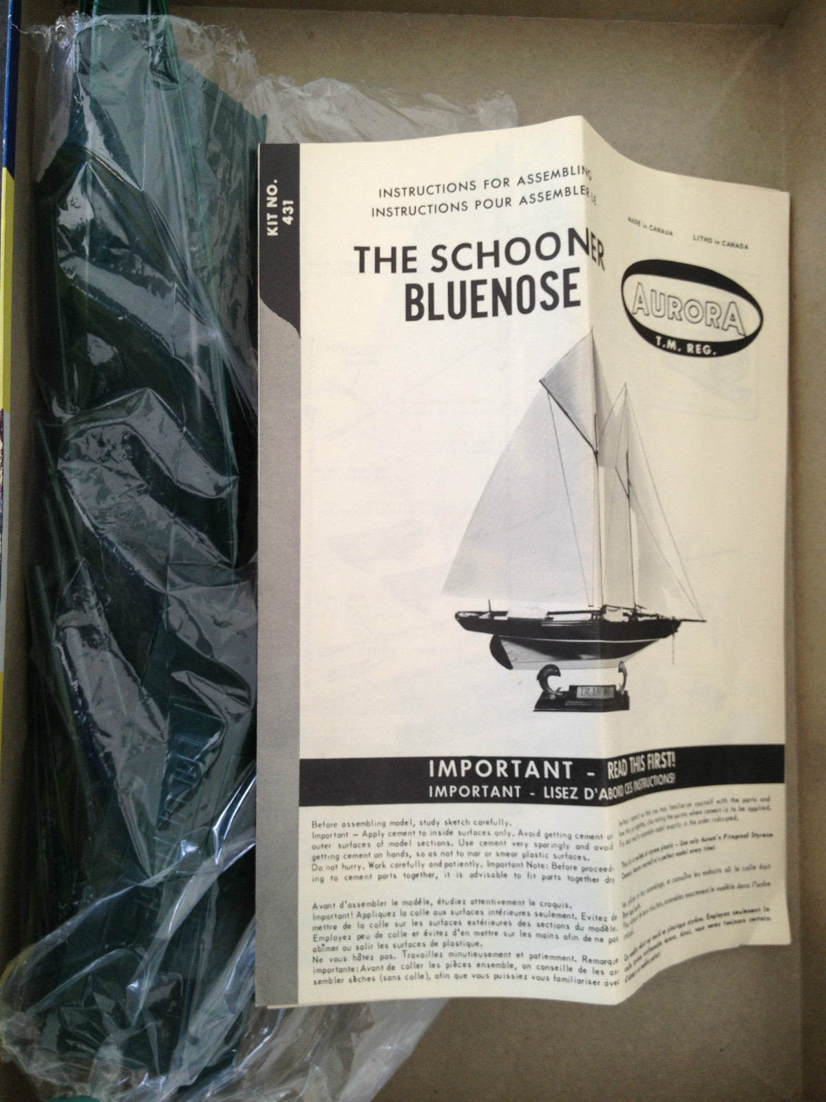 the Antique Picks: Mint Blue Nose Schooner boat model Aurora Canada ...