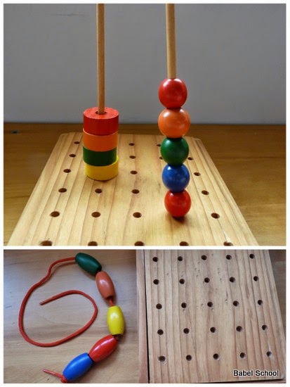 Practical Life X - Threading wooden beads