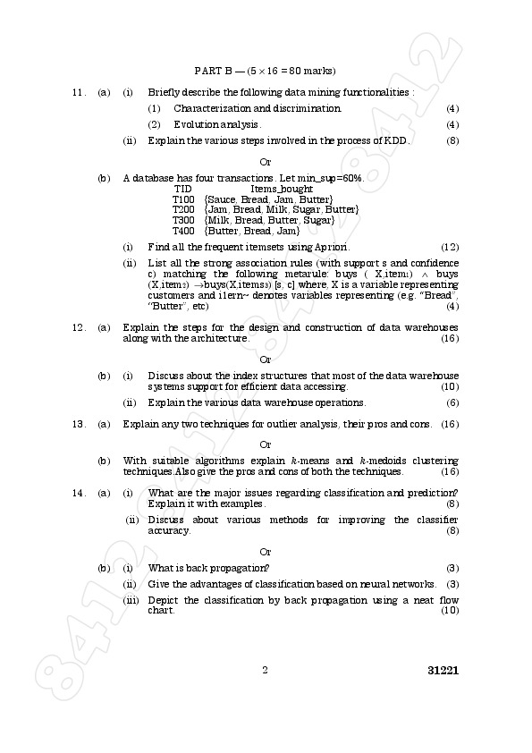 questionbank2u: 241083 data warehousing and data mining M.E. Anna ...