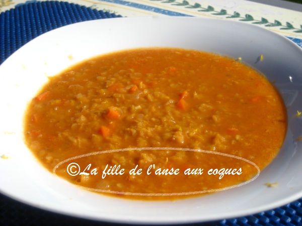 La fille de l'anse aux coques: SOUPE AUX LENTILLES ROUGES À L'INDIENNE