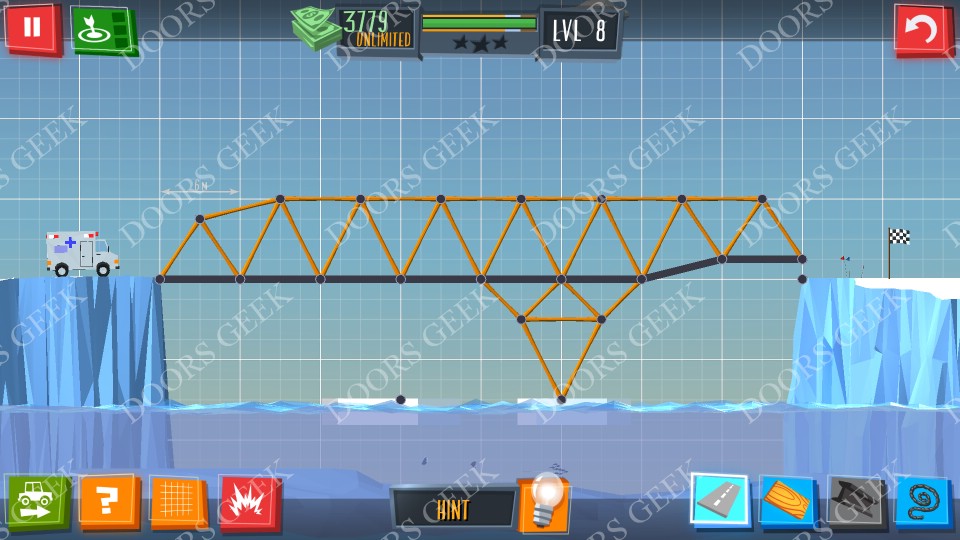 Build a Bridge! Level 8 Solutions ~ Doors Geek