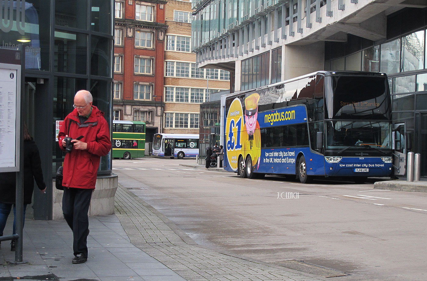 Busworld Photography: Megabus Van-Hool YJ14 LHC in Manchester