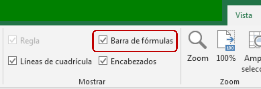 El Mundo del Excel: Barra de Fórmulas