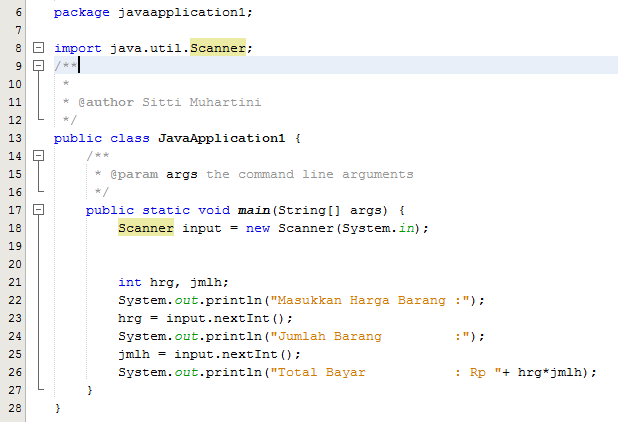 Sitti Muhartini: Console Input Menggunakan Scanner Pada Java