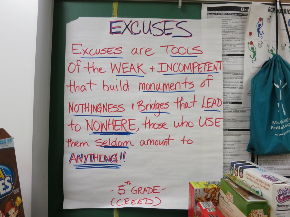 Stop Don't Quit: Excuses are like... and everyone's got one!