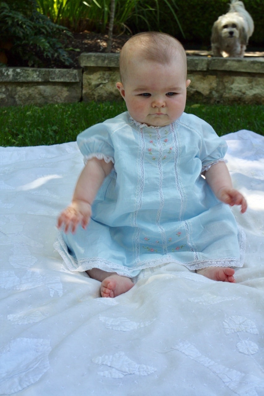 The Old Fashioned Baby Sewing Room: Cute Baby Wearing Baby Rose Dress