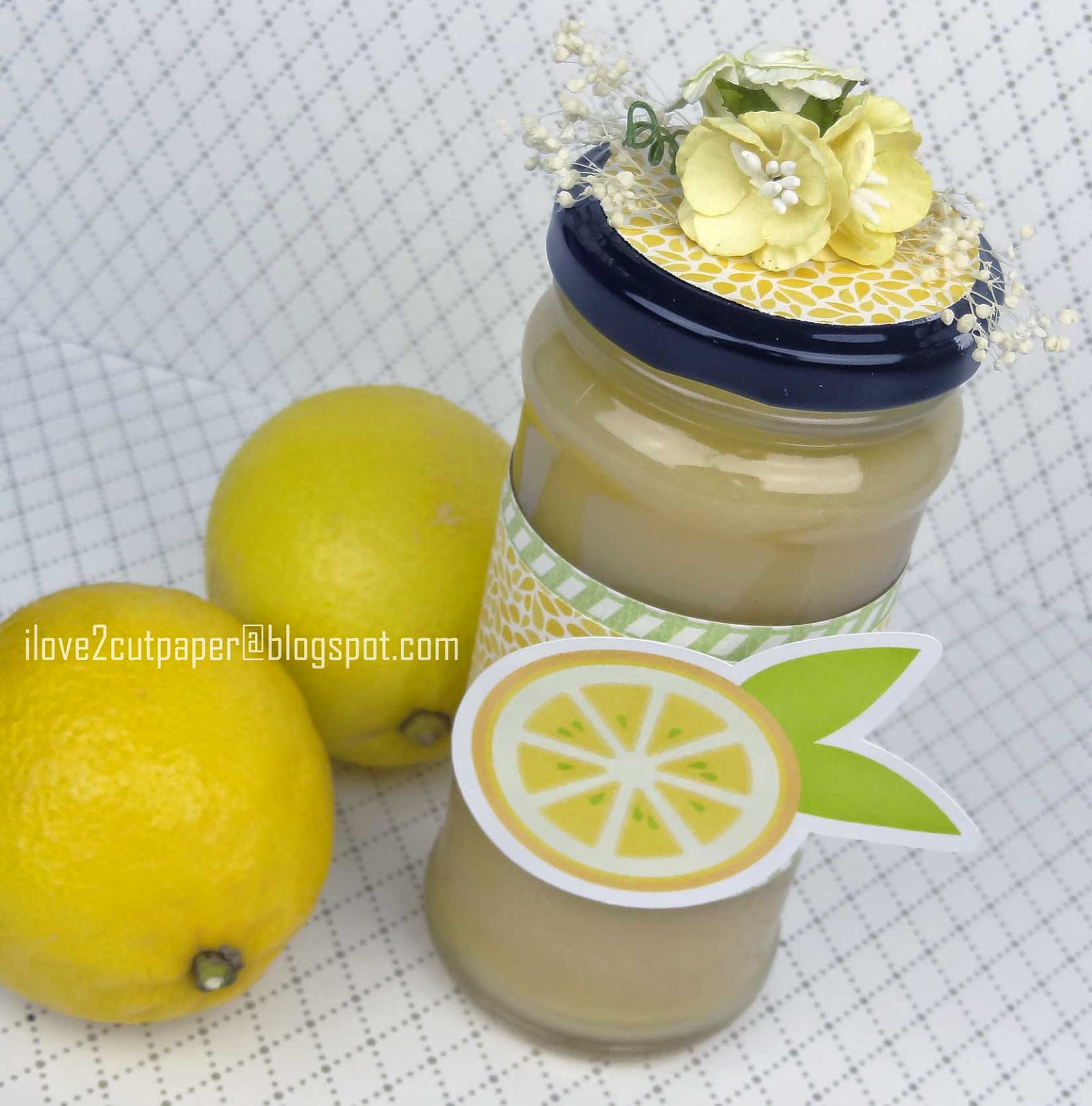 i love 2 cut paper: Decorated Lemon Curd Jar