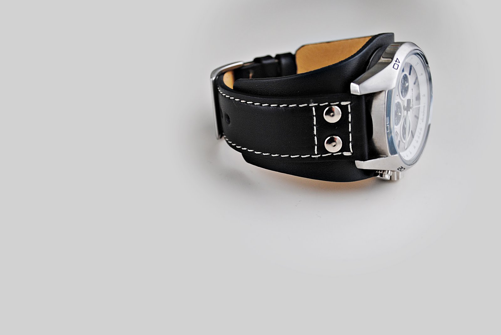 CHRISTIAN LEATHER WATCH STRAPS: 22mm Fossil- Wide Black Calfskin ...