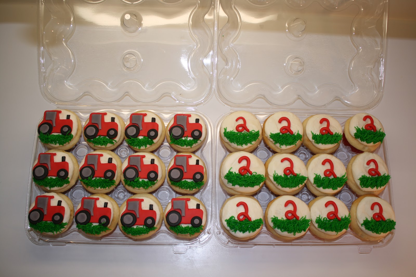 Blessed Hands Cake Design: Red Tractor Cupcakes