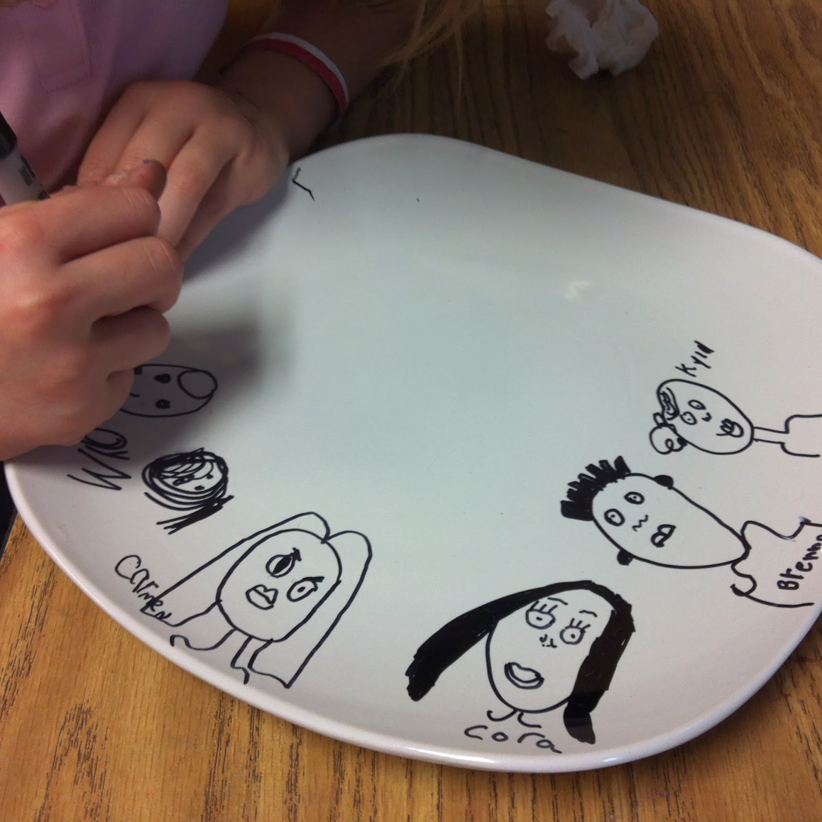 ChumleyScobey Art Room: Faces on Plates - 1st Grade Auction Project