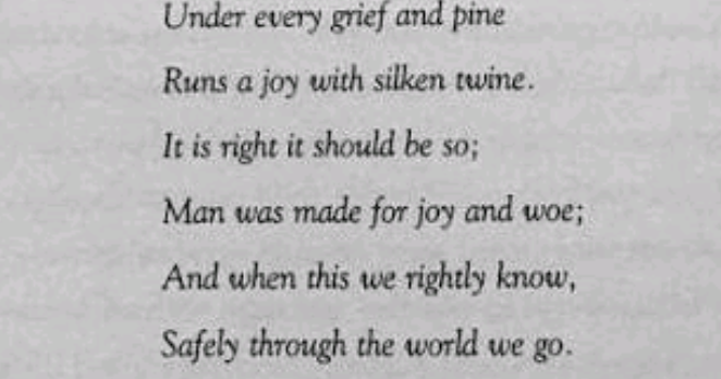 Joy and Woe are woven fine by William Blake