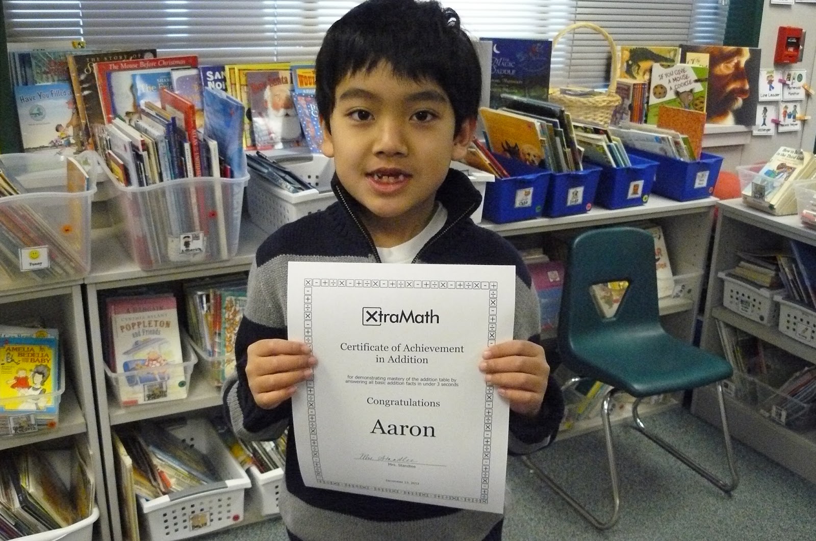 Learning in Room 206: Aaron Passes Addition XtraMath!