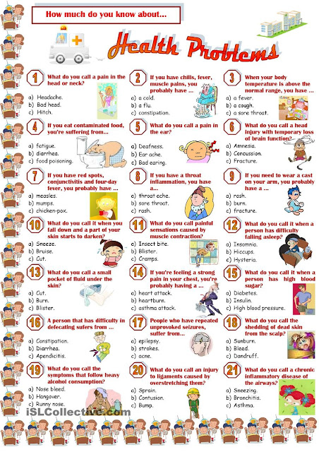 My English Corner for 2nd ESO: Talking about health problems