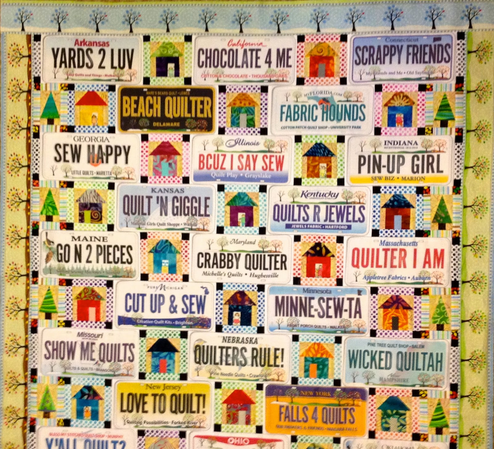 Susan's Quilt Creations: 2014 License Plate Quilt