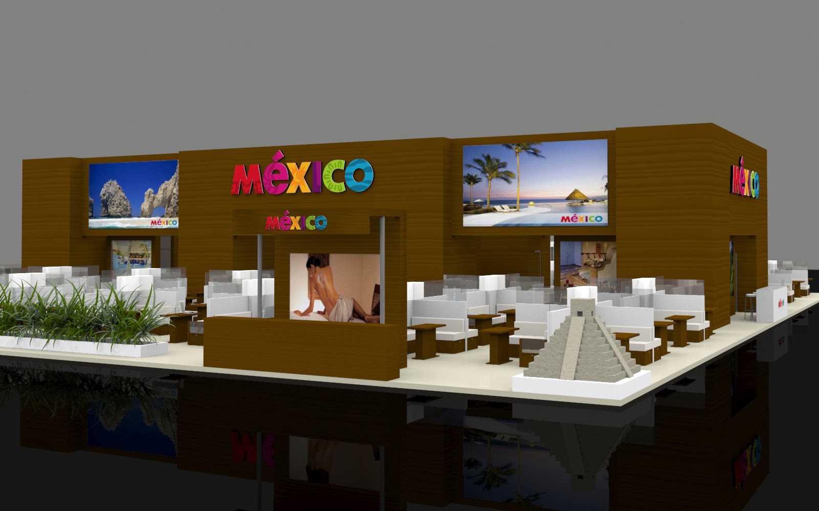 Estudio Peirano: México, Stand Institucional, propuesta para Fitur 2013