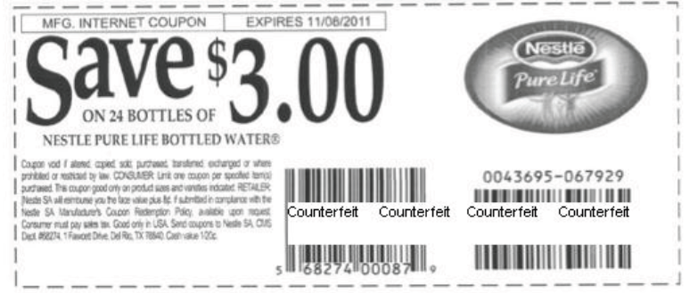 Easy To Deal With: Counterfeit coupon watch!