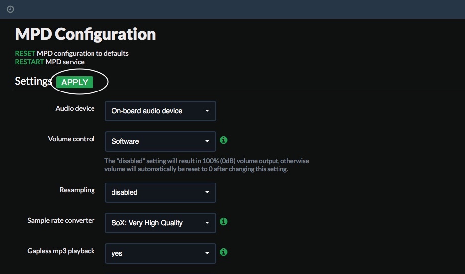 "Raspberry Pi 3" に "MoOde audio player Relese 2.7" をインストール