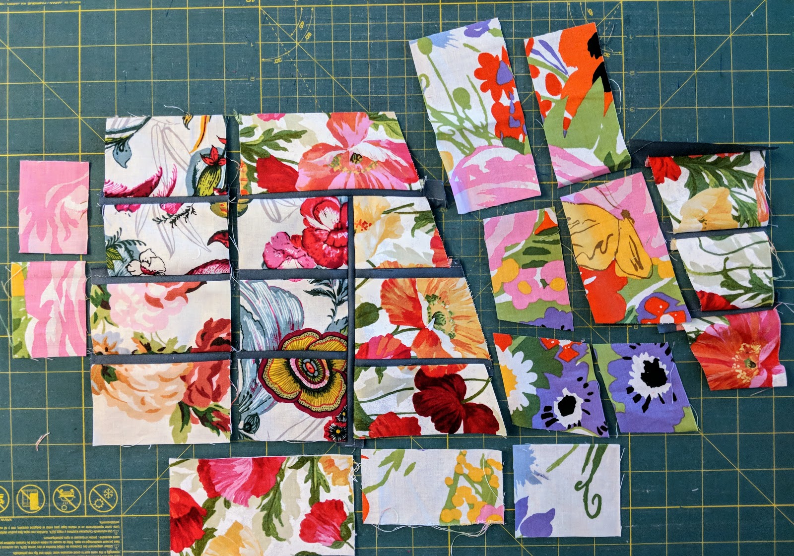 AHIQ: Improvisational Utility Quilts: Map Quilt: Month 3