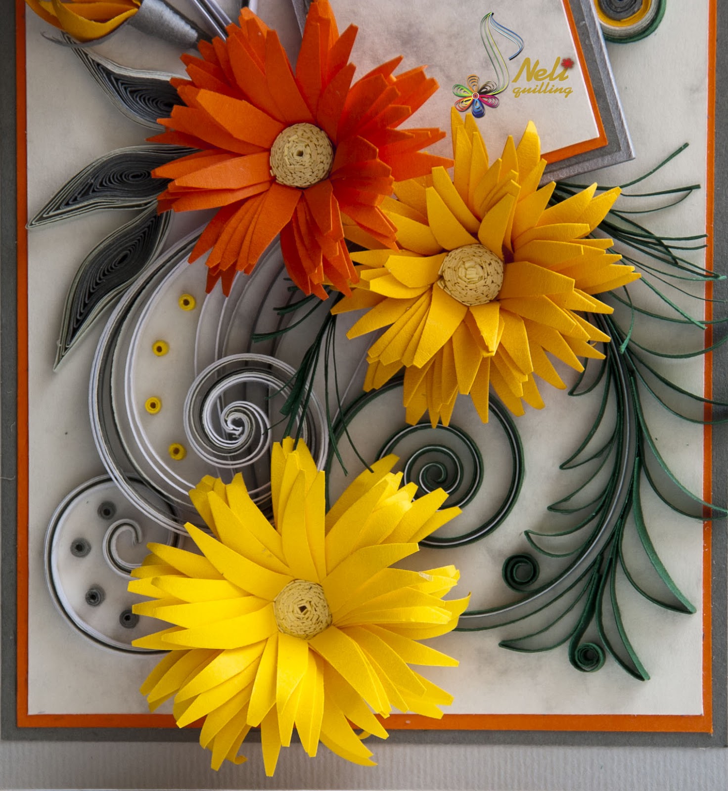 Neli Quilling Art: Quilling card - flowers
