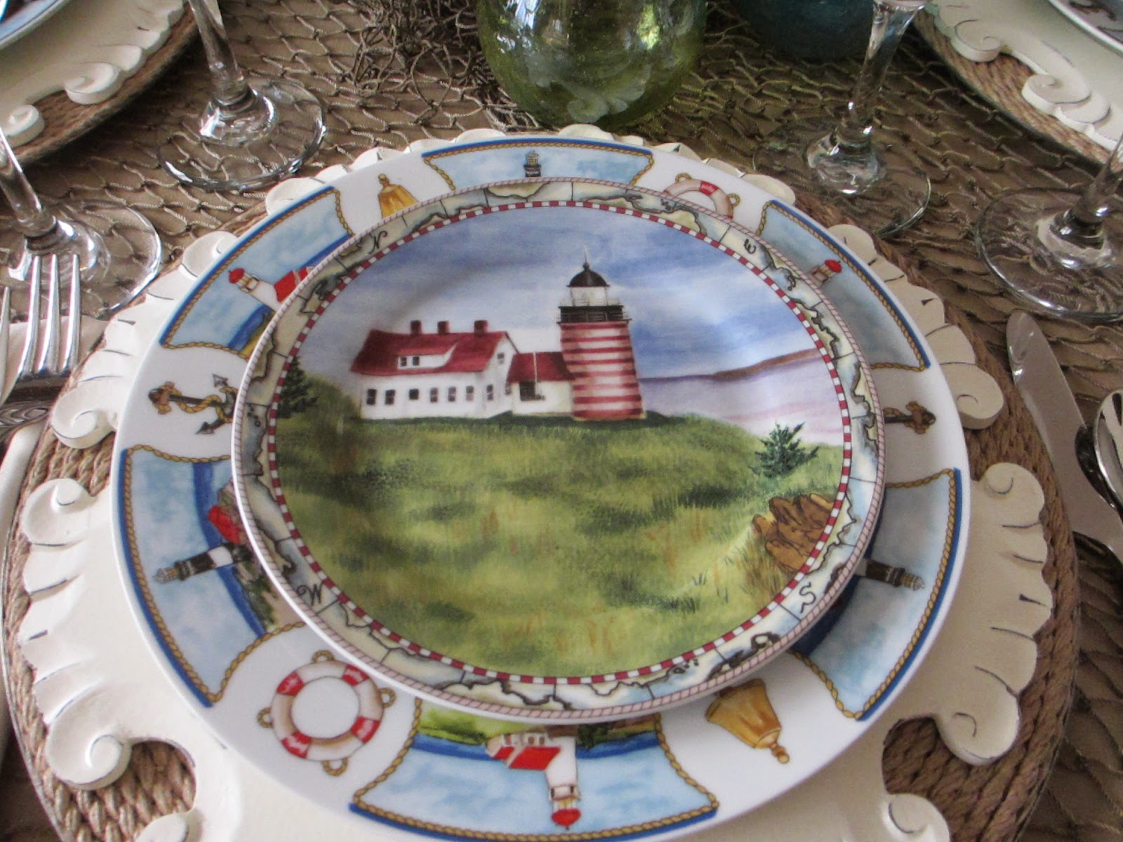 The Welcomed Guest: Lighthouse Luncheon Tablescape