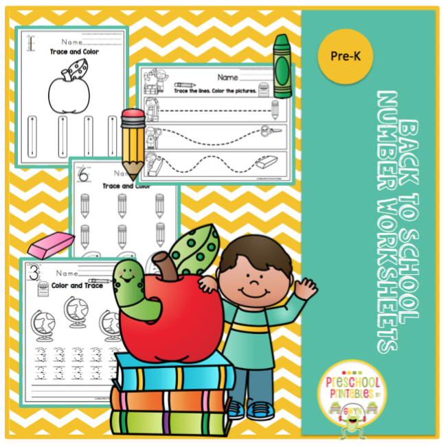 Back to School Number Worksheets ~ Preschool Printables