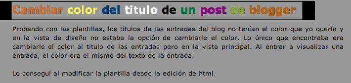 JP Blog: Cambiar color del título de un post de blogger