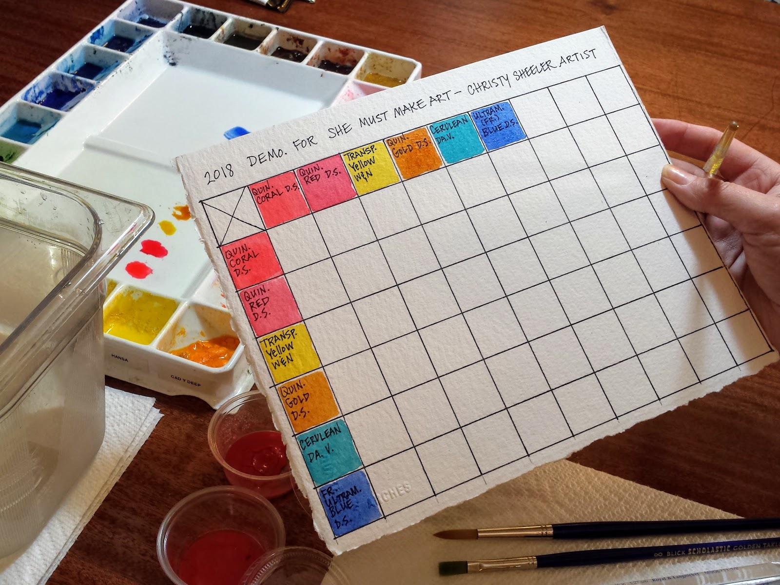 She Must Make Art : 5 Steps For Making Your Own Watercolor Mixing Grid