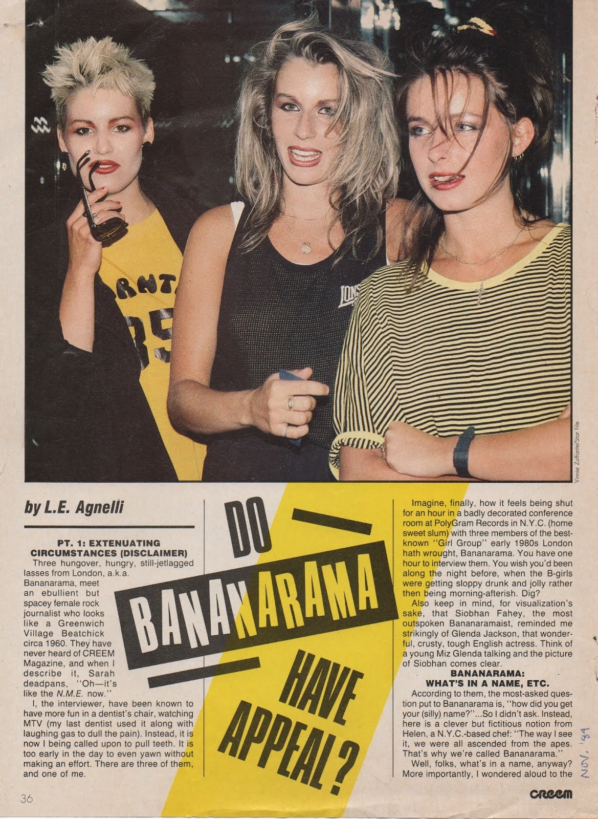 Top Of The Pop Culture 80s: Bananarama Creem Magazine 1984