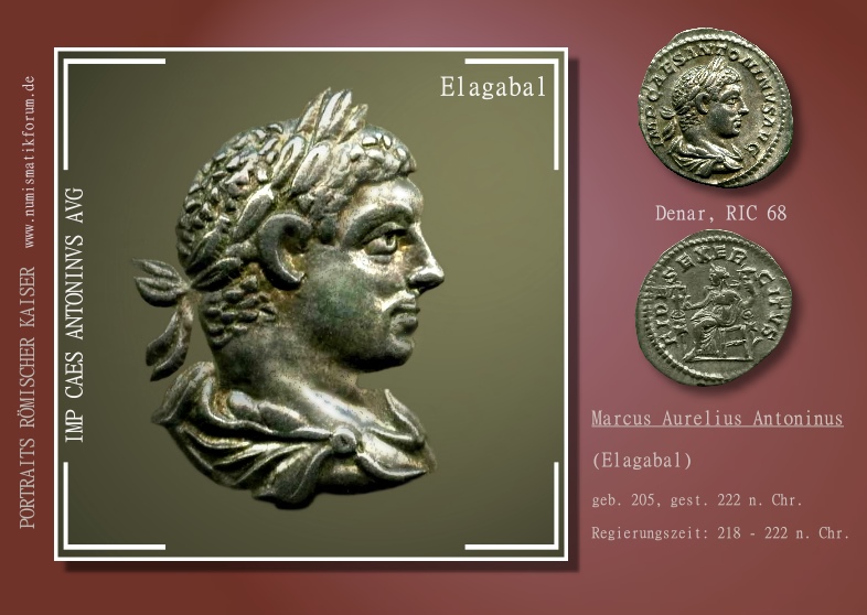 römische Kaiserportraits auf Münzen: Elagabal