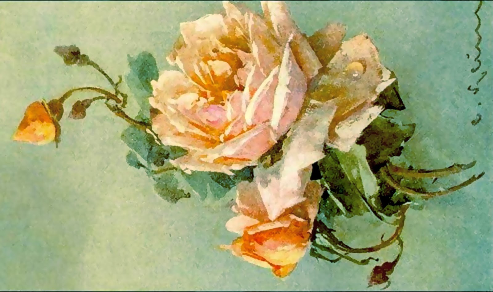 Vintage Art Yellow Roses Prints Postcard | Joy Design Studio