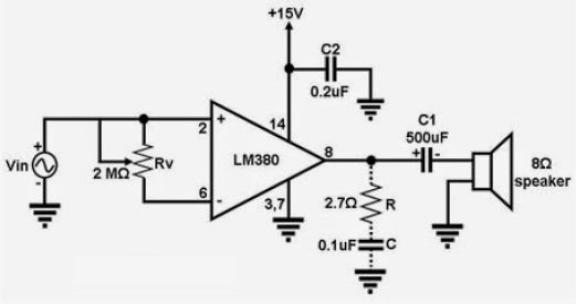 Mini Audio Amplifier with LM380 « Audio Circuit