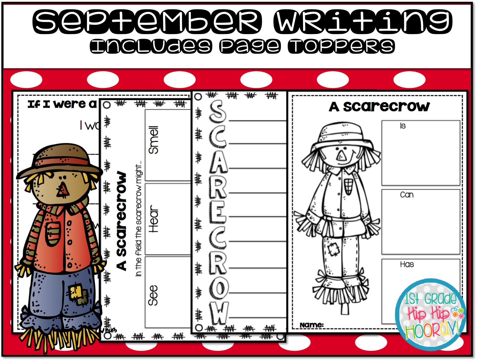 1st Grade Hip Hip Hooray!: September Writing with Page Toppers