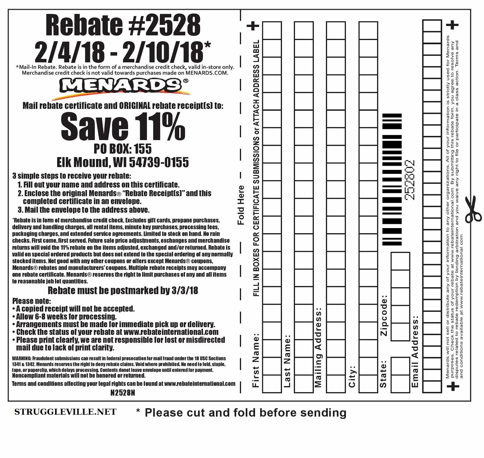 17. Something a customer is happy to send back: REBATE FORM - A very ...