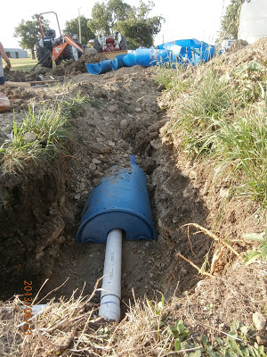 recycled homesteading : The gravel less septic system we came up with....