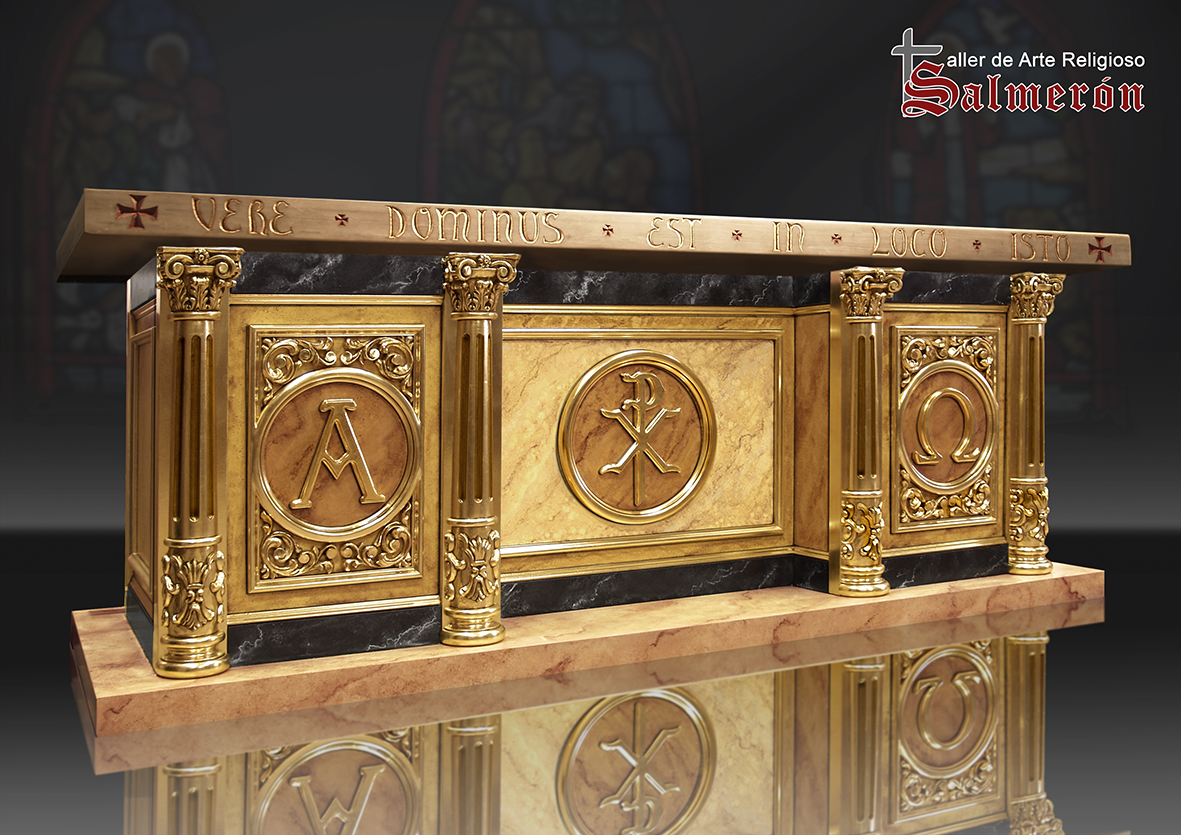 Taller de Arte Religioso Salmerón: Mesa de Altar para la Parroquia de ...