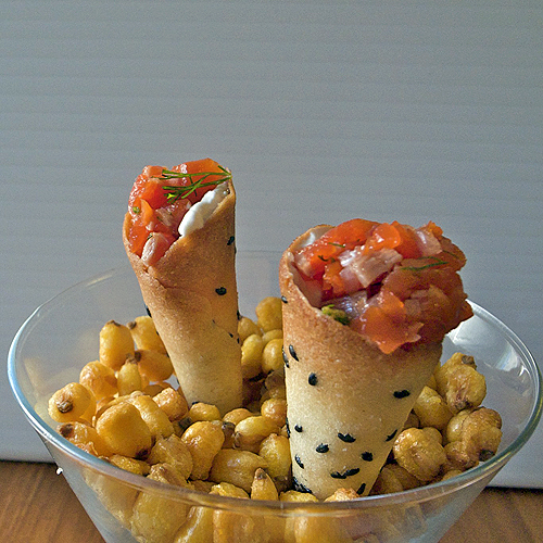 Javaholic: Salmon Cornets with Cold-Smoked Salmon