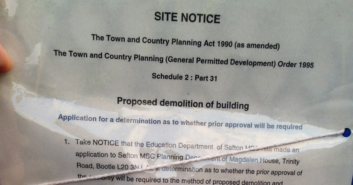 Beach Road School: 19th January 2015 Site Notice Proposed Demolition of ...