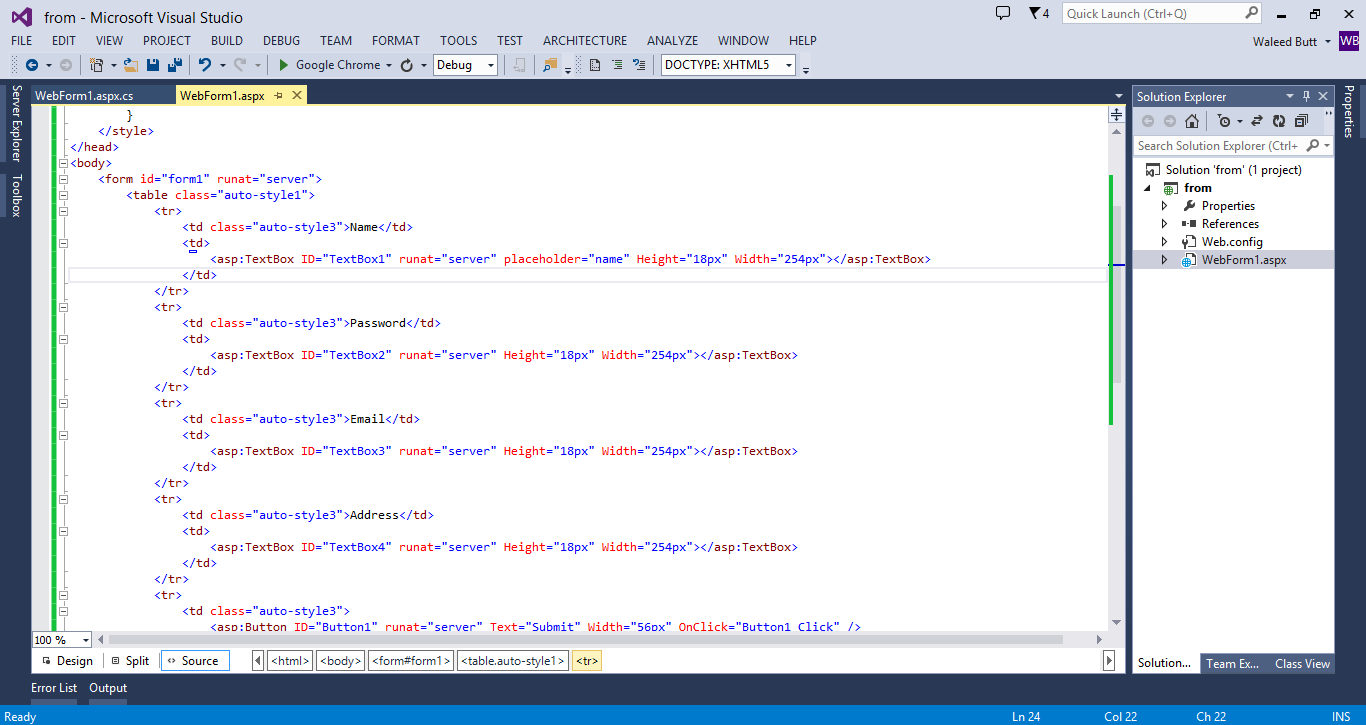 Creating web form in Asp.net
