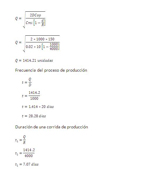 INVESTIGACIÓN DE OPERACIONES: MODELO LEP (LOTE ECONÓMICO DE PRODUCCIÓN)