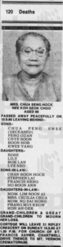 Chua Soon Leong and family (Lao Sua)