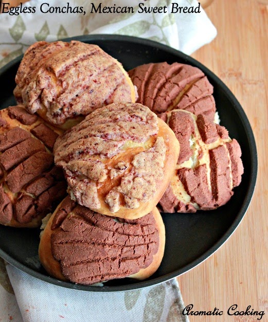 Aromatic Cooking: Eggless Conchas, Mexican Sweet Bread