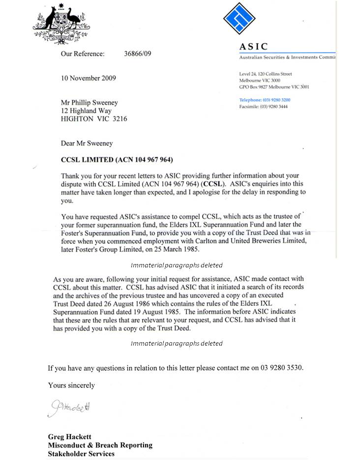 Corporate Australia: ASIC corruption concealing genuine deeds?