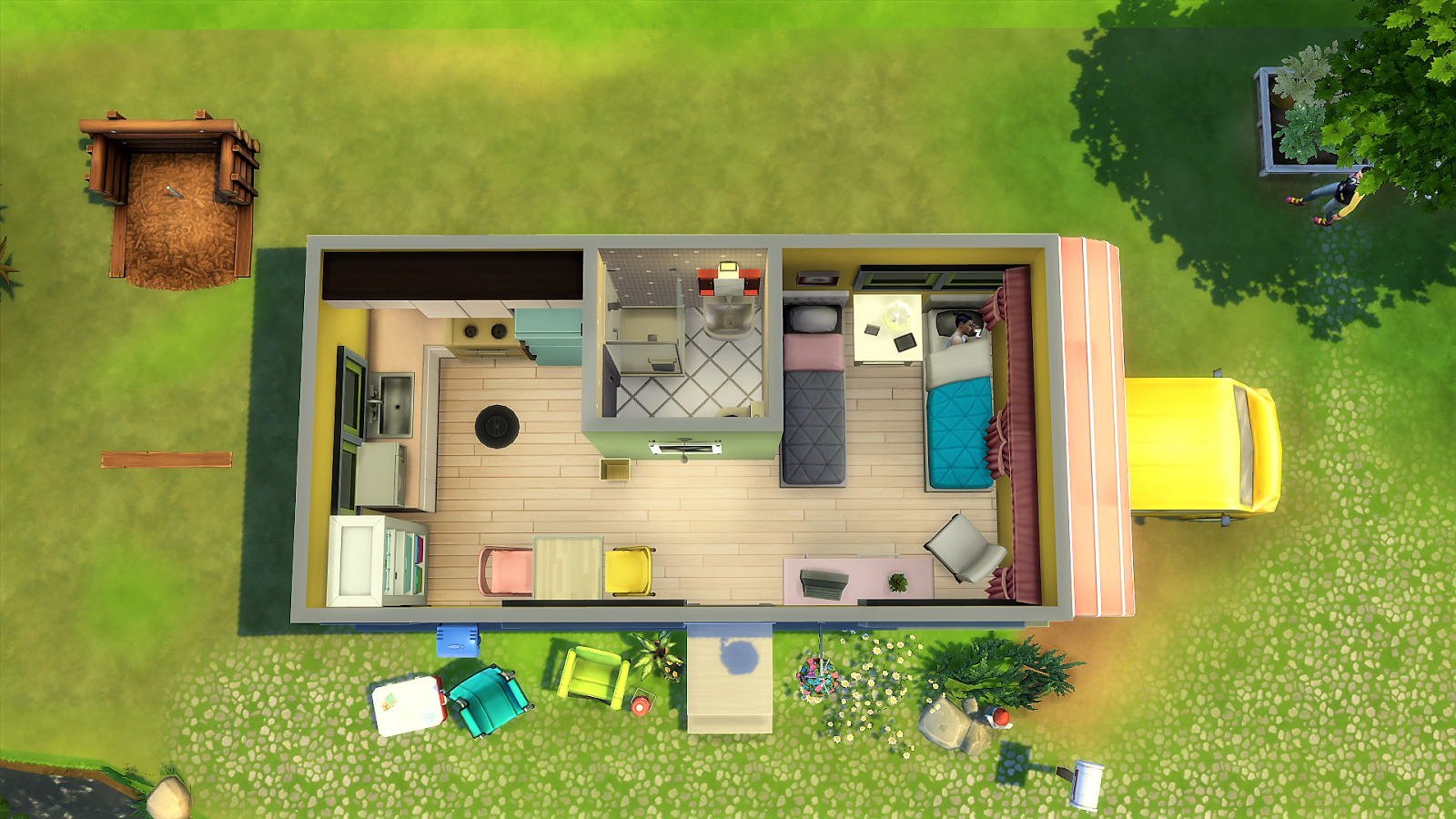 sim house design workshop: Sims 4 Colorful Caravan----- 多彩露营生活（NO CC）