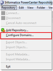 Open the Informatica PowerCenter Repository Manager --> Click on ...